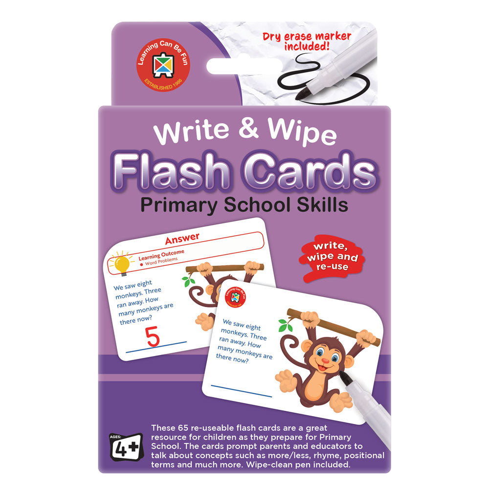 LCBF Write & Wipe Flashcards Primary School Skills w/Marker – Northern ...
